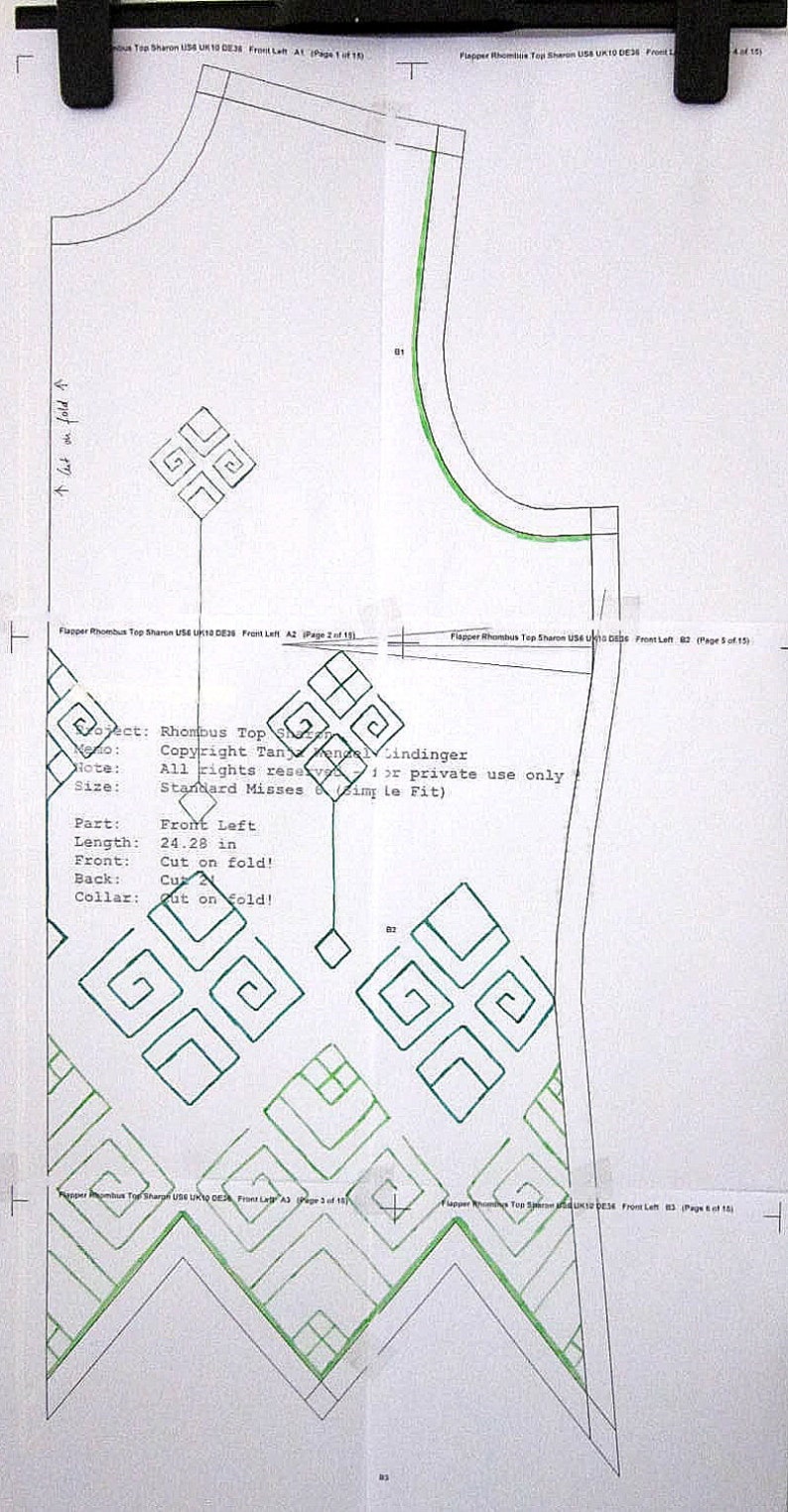 1920s Blouse Pattern Charleston Flapper Beaded Rhombus Top Sharon - PDF ...