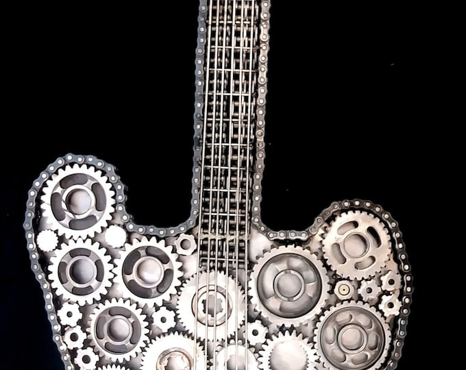 Custom Steel Guitar Sculpture - Handcrafted Metal Music Art, Wall Mount ...