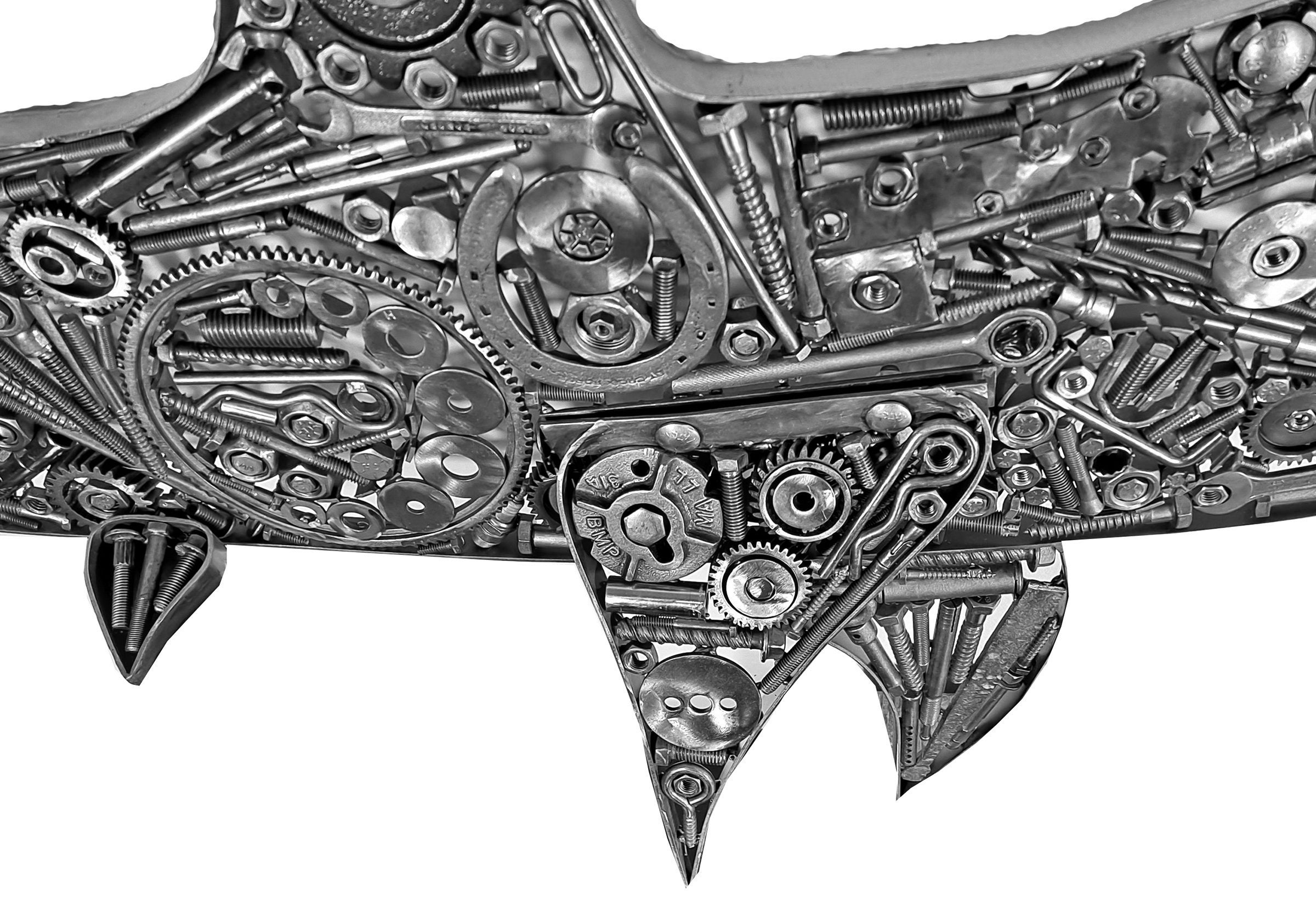 Metal Great White Shark Sculpture - Welded Auto Part Art - Etsy
