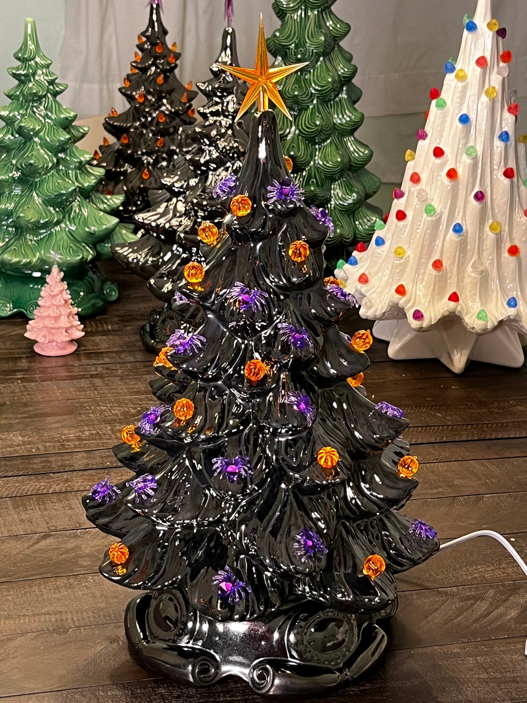 19 Inch Black Ceramic Halloween Tree - Etsy