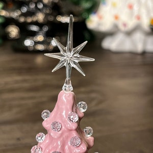6 Inch Pink Ceramic Christmas Tree With Clear Lights - Etsy