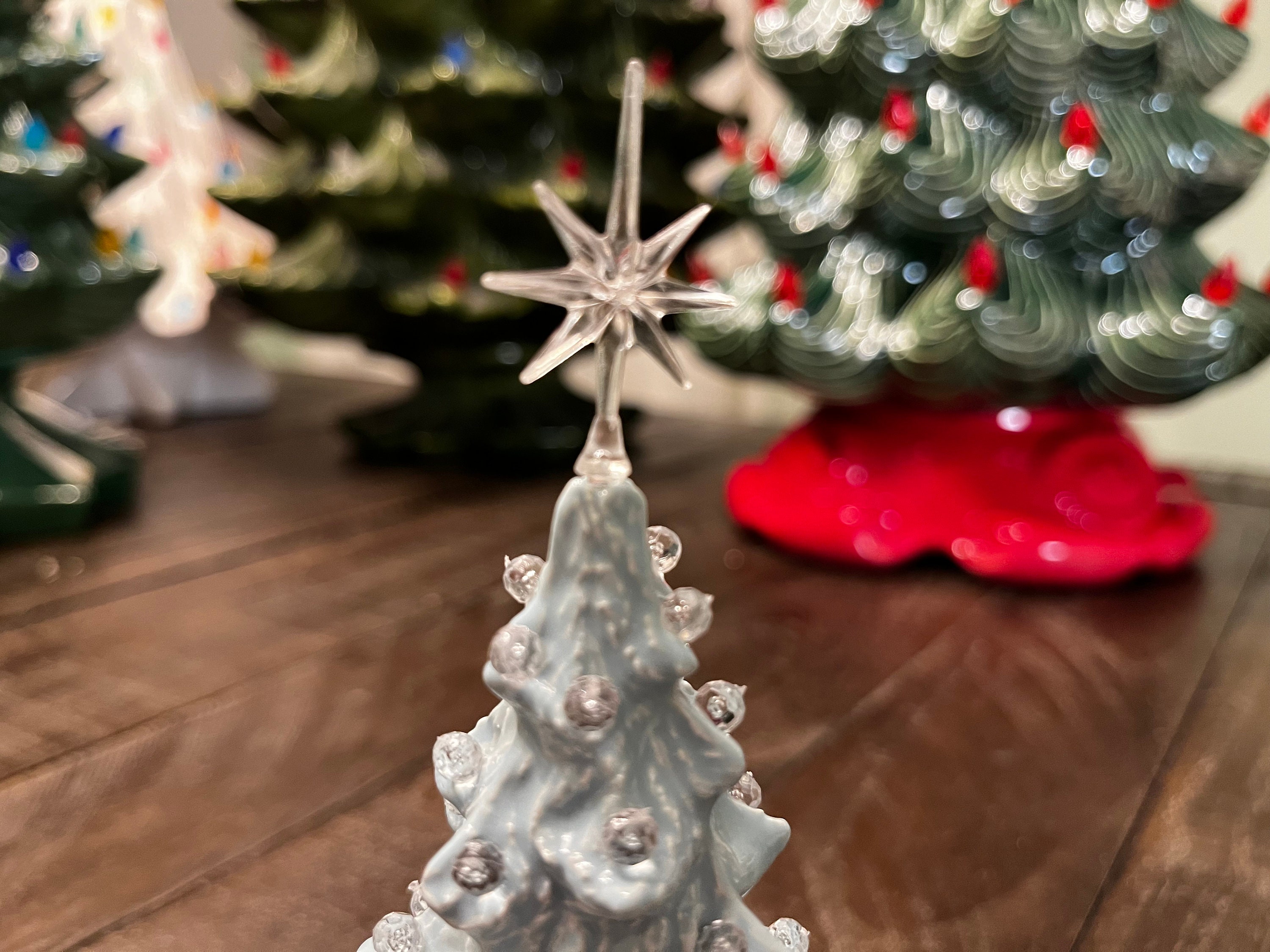 6 Inch Light Blue Ceramic Christmas Tree With Clear Lights - Etsy