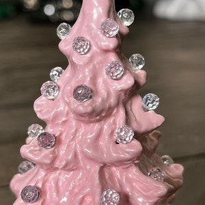 6 Inch Pink Ceramic Christmas Tree With Clear Lights - Etsy