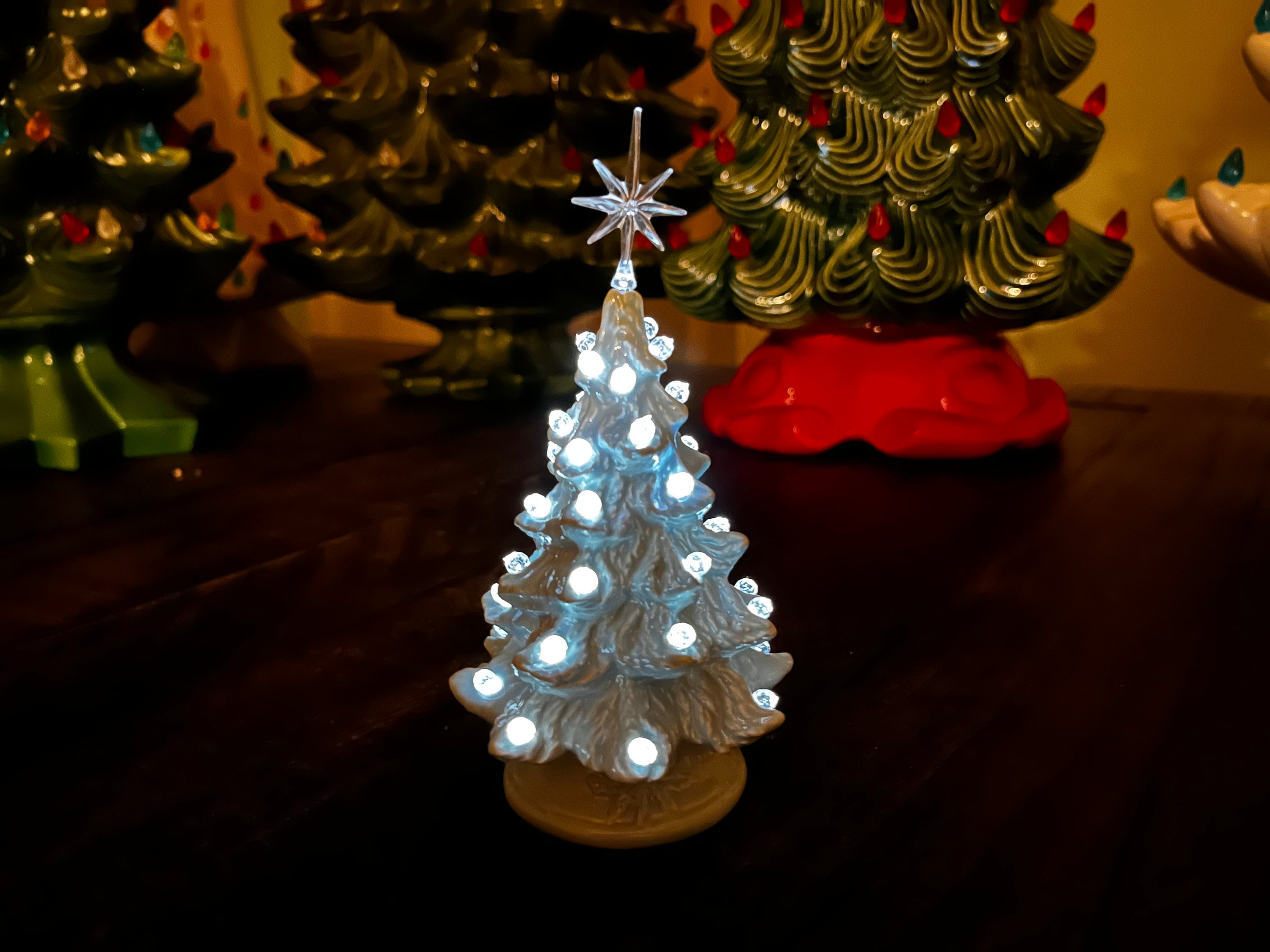 6 Inch Light Blue Ceramic Christmas Tree With Clear Lights - Etsy