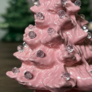 6 Inch Pink Ceramic Christmas Tree With Clear Lights - Etsy