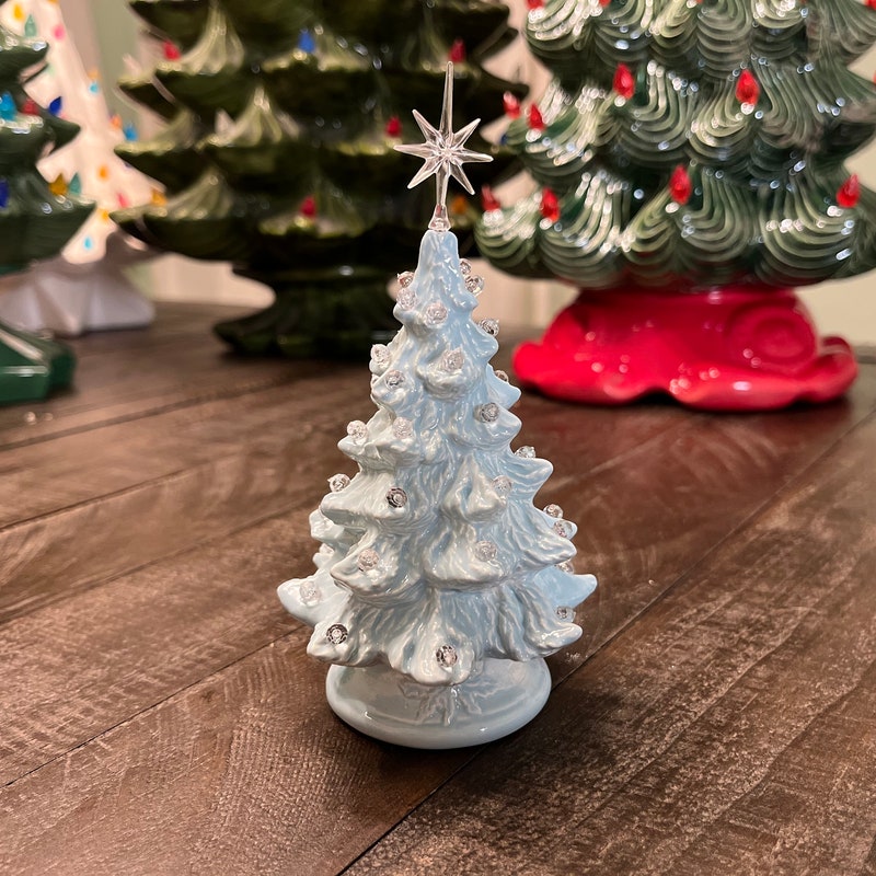 Blue Ceramic Christmas Tree With Lights - Etsy