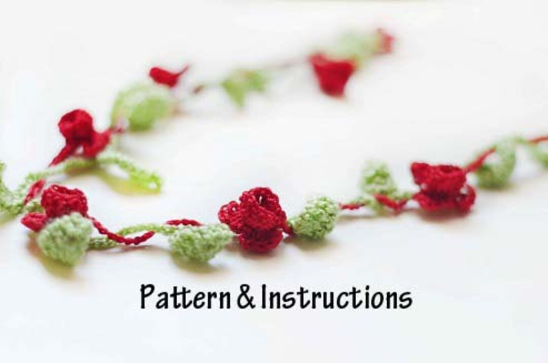 Crochet Necklace Pattern, Crochet Flower Necklace Pattern, Crochet ...