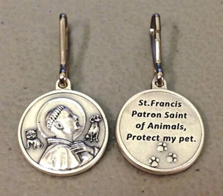 St Francis Pet Medal, Protect My Pet, Dog or Cat Medal With Snap Ring ...