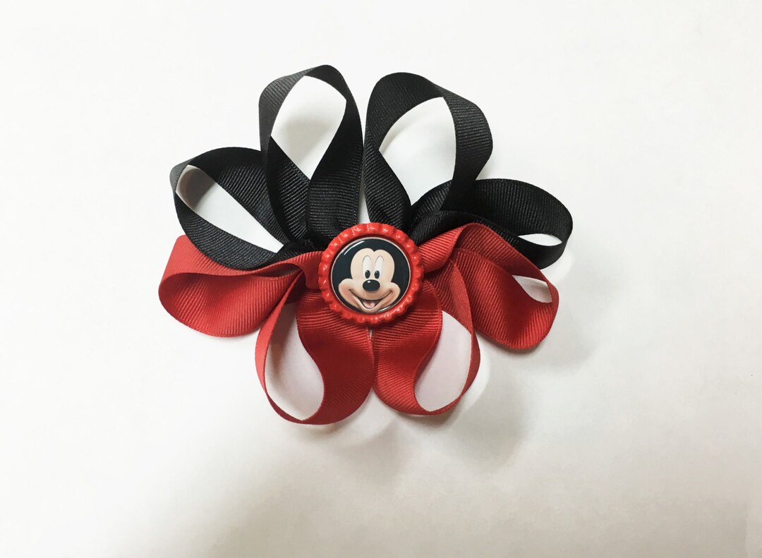 Mickey Mouse Hair Bow Octopus Hair Bow Red and Black Hair - Etsy