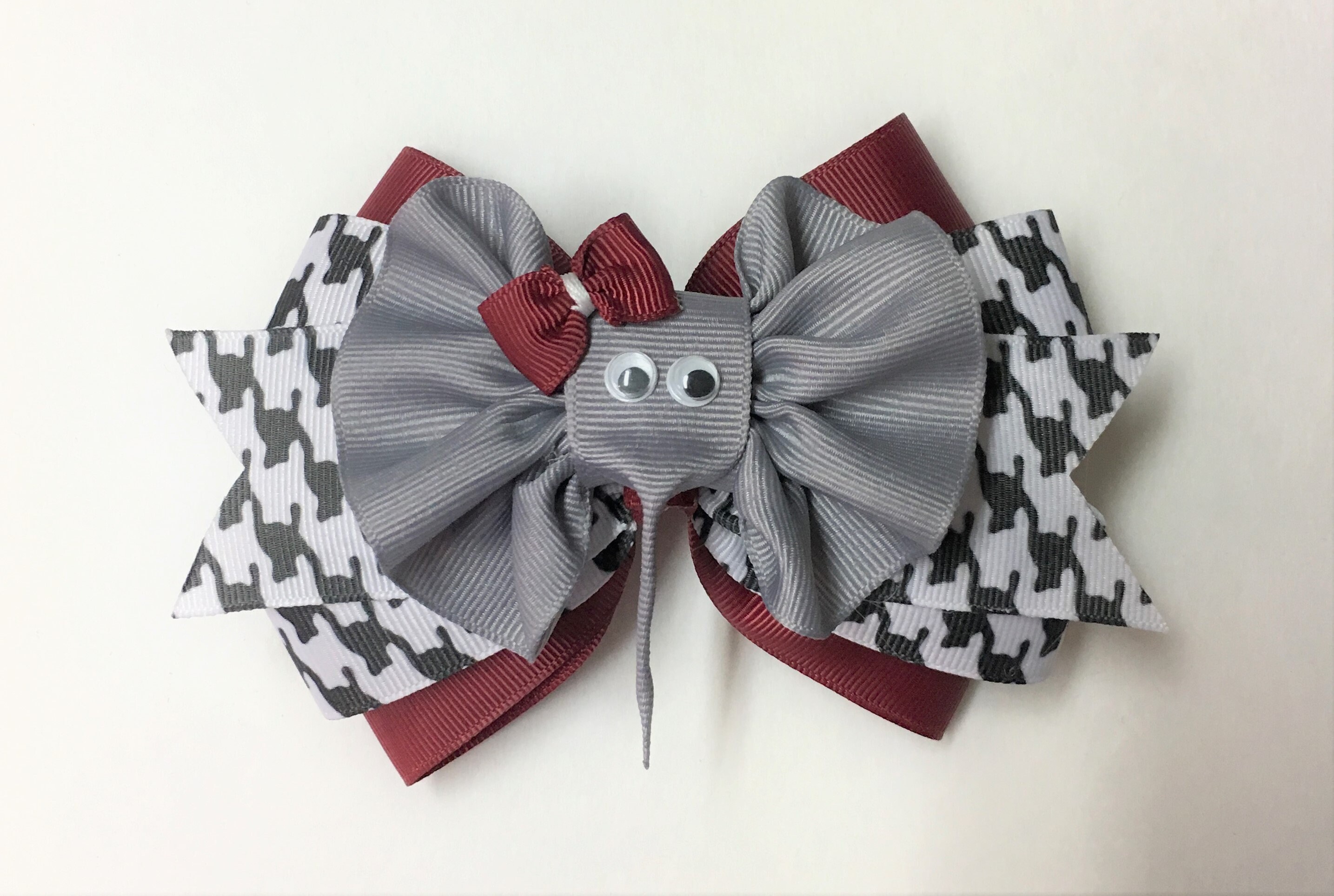 Alabama Elephant Hair Bow: Roll Tide Grosgrain Ribbon Bow - Etsy