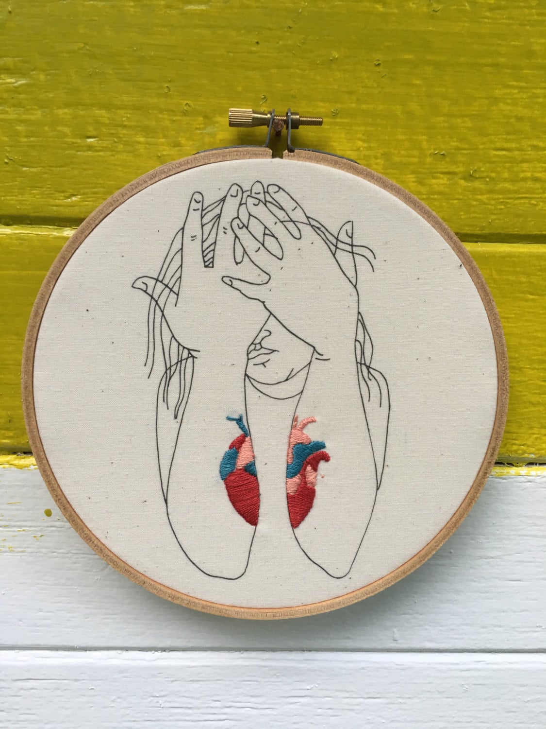 Hand Embroidery Pattern Embroidery Pattern Girl With Heart | Etsy