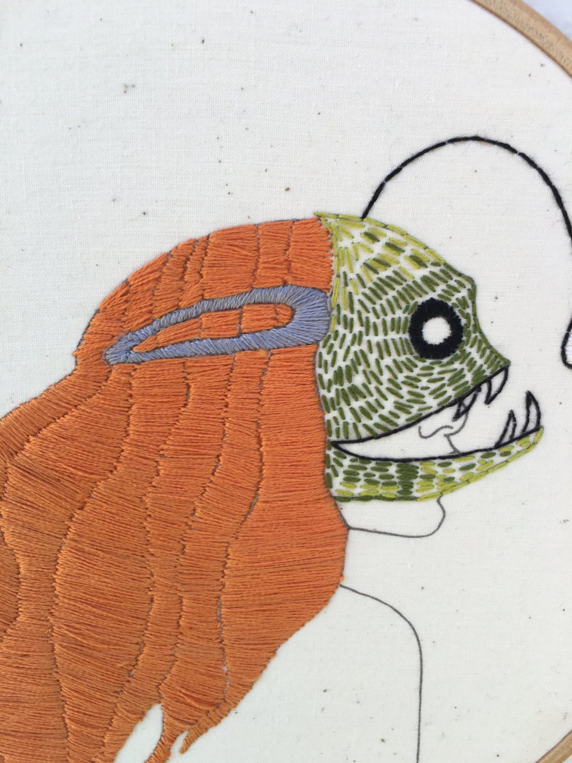 Embroidery Kit Hand Embroidery Kit Deep Sea Creature Mask | Etsy