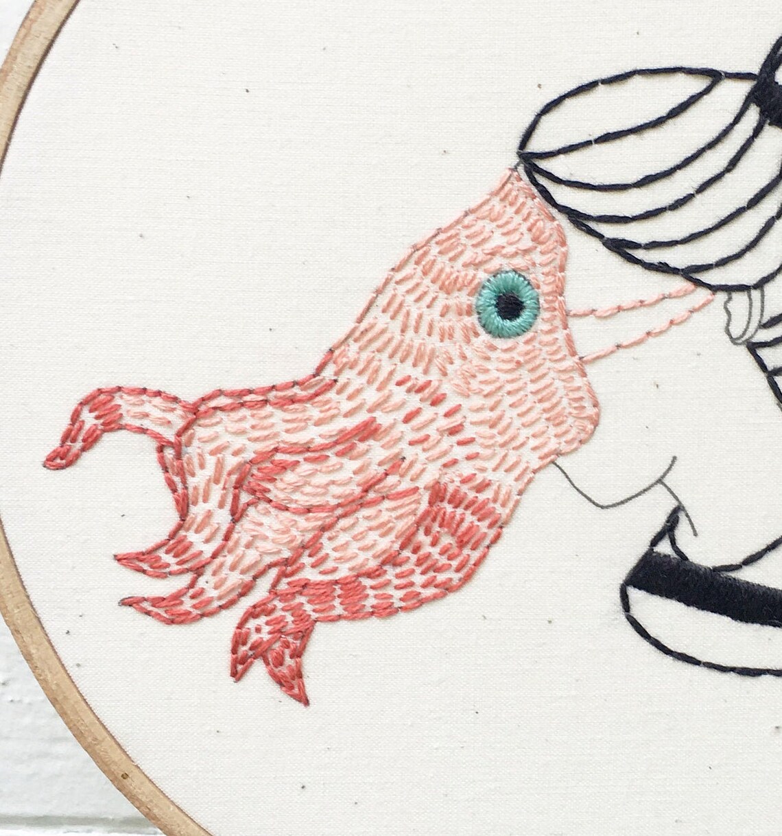 Embroidery Kit Hand Embroidery Kit Squid Mask Embroidery Kit - Etsy