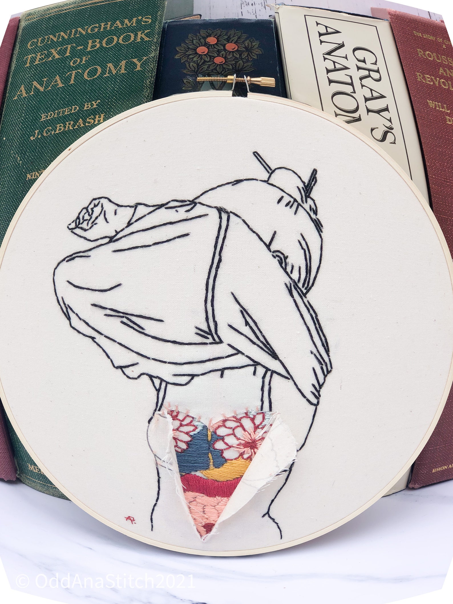 Embroidery Kit Hand Embroidery Kit Anatomy Art Vintage - Etsy