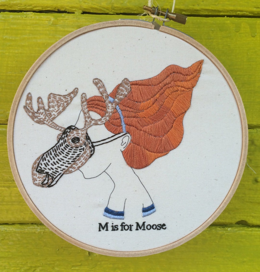 Embroidery Pattern, Hand Embroidery Pattern, M is for Moose PDF ...
