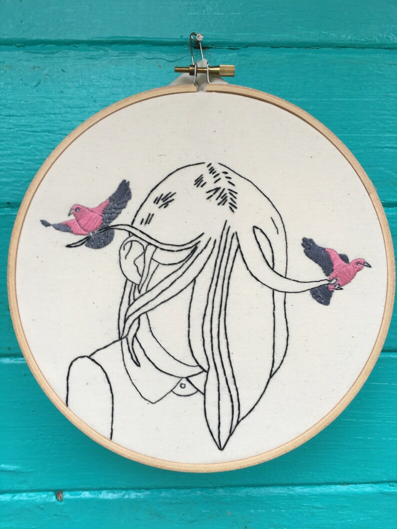 Embroidery Pattern Modern Embroidery Pattern Introvert PDF - Etsy Israel