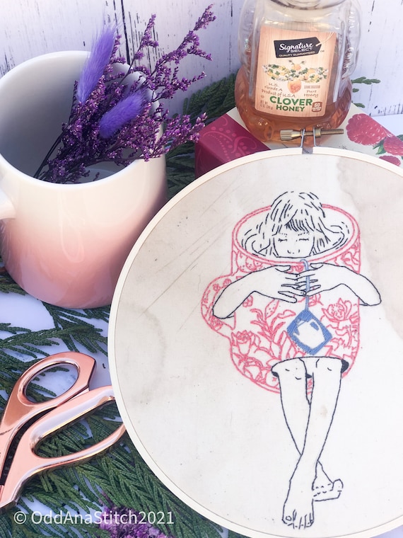 Hand Embroidery Pattern Embroidery Pattern Me Time | Etsy