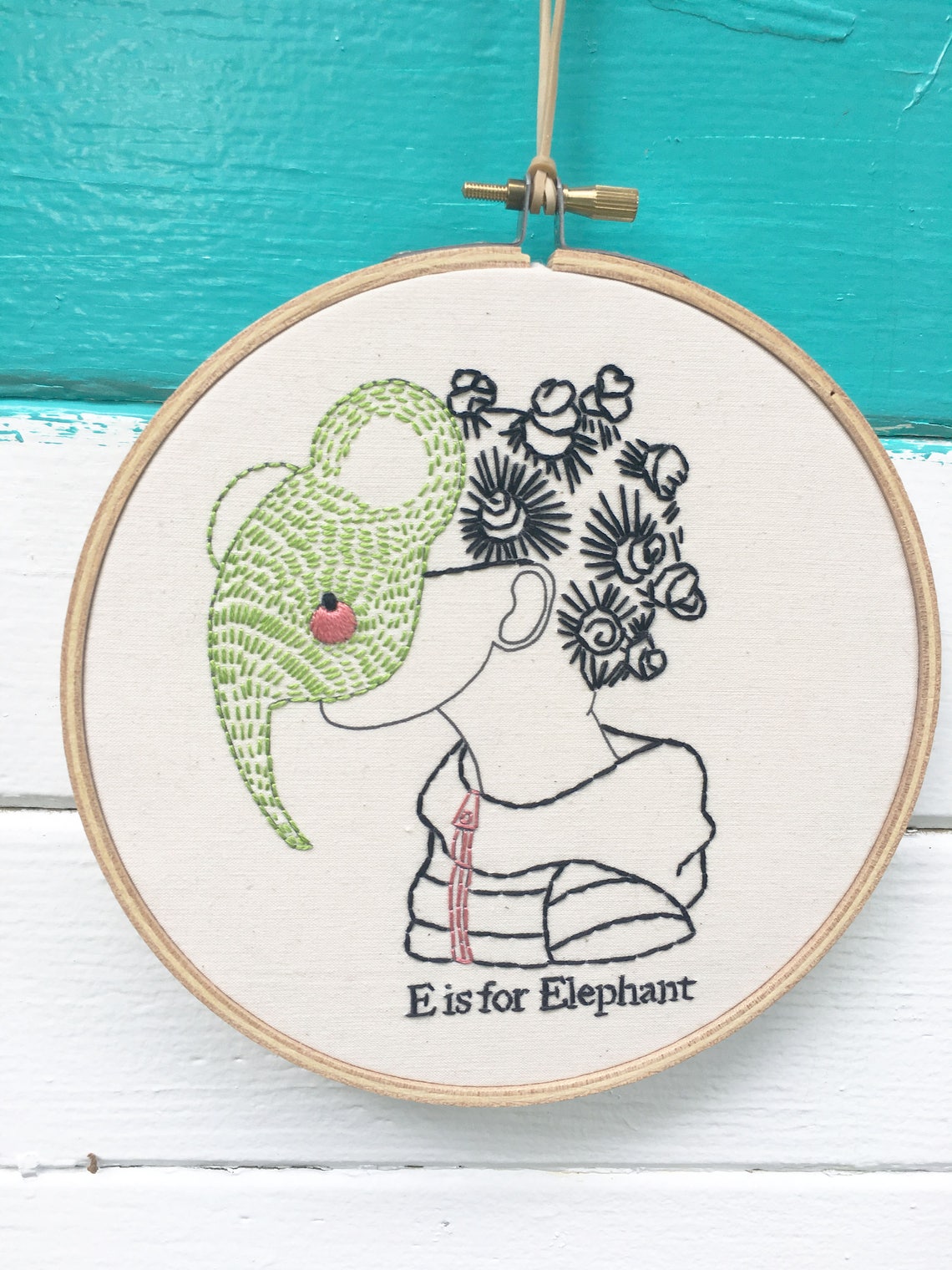 Hand Embroidery Pattern Embroidery Pattern E is for Elephant | Etsy
