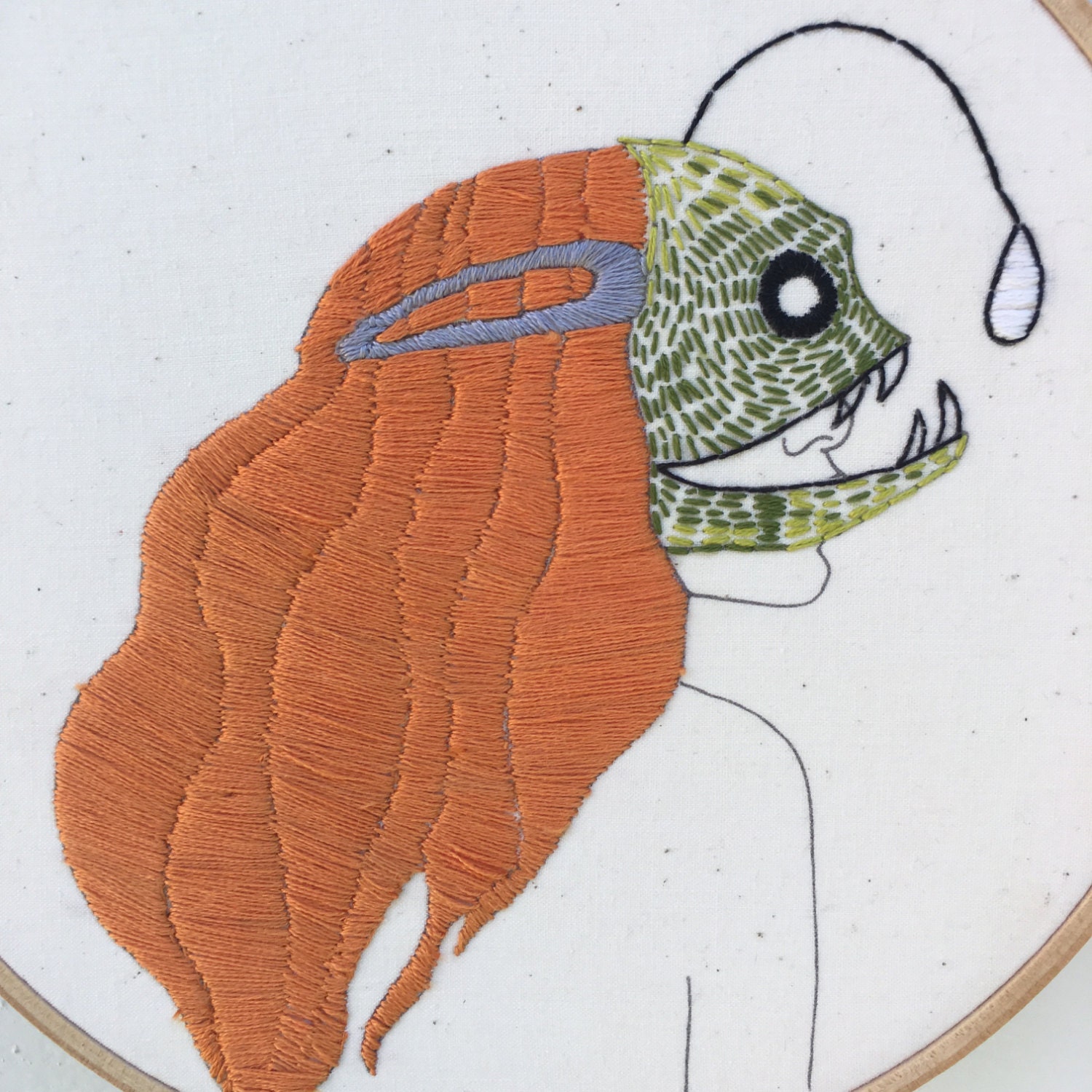 Hand Embroidery Pattern Embroidery Pattern Angler Fish PDF - Etsy