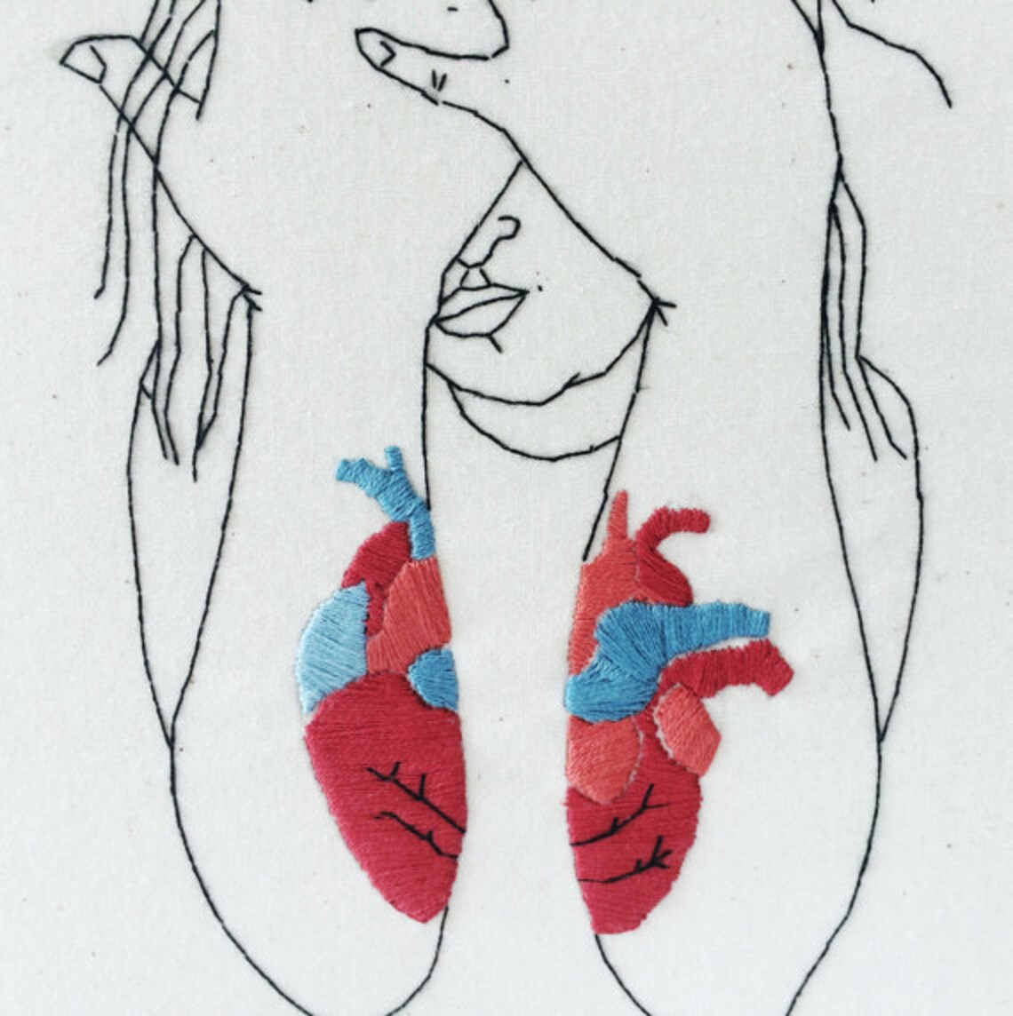 Hand Embroidery Pattern, Girl With Heart Tattoo Design (PDF) - Etsy