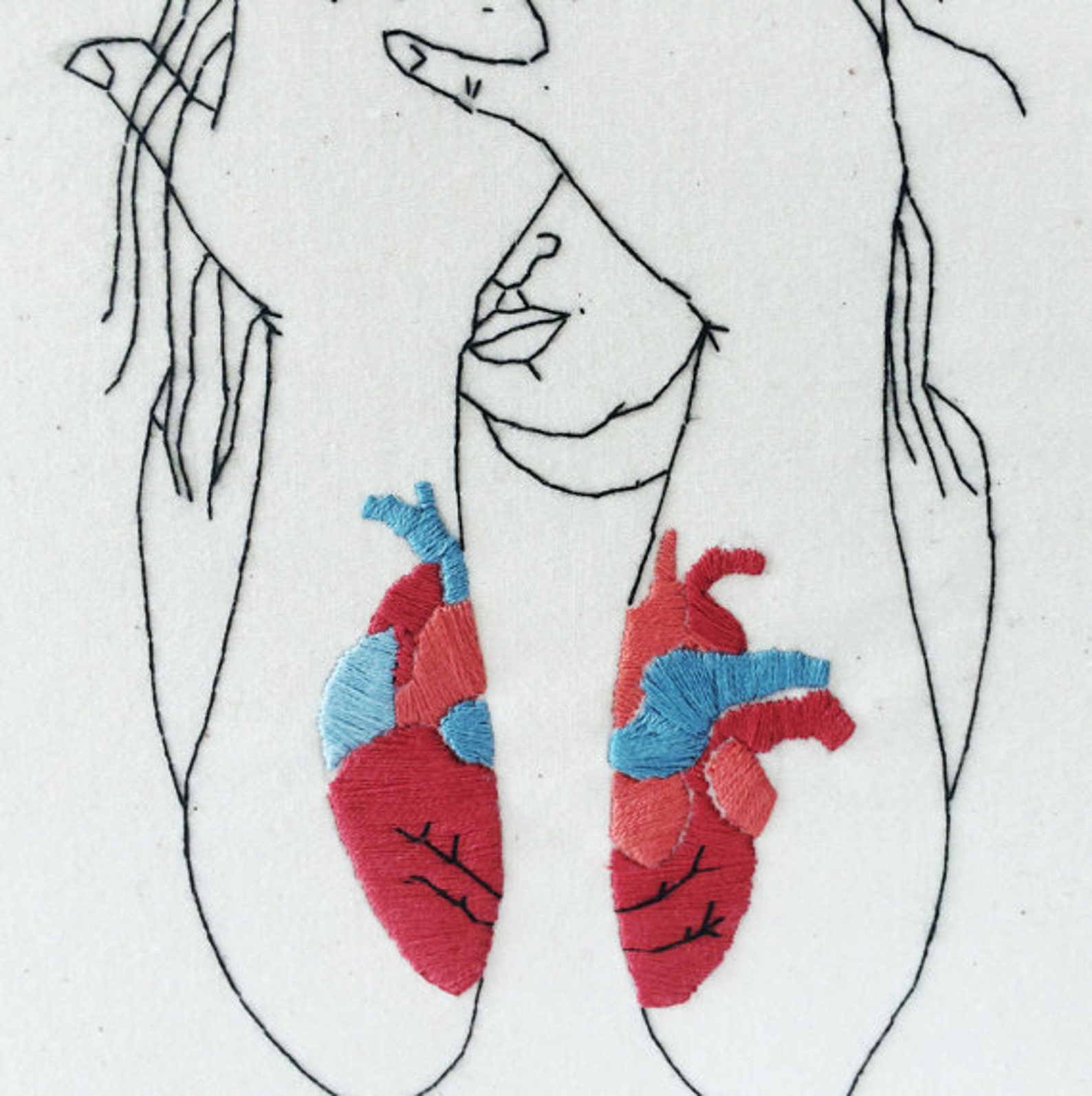 Hand Embroidery Pattern Embroidery Pattern Girl With Heart | Etsy