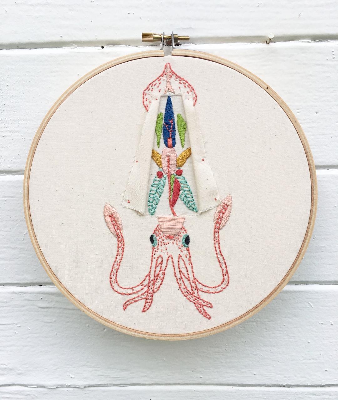 Hand Embroidery Pattern, Squid Pattern, Science Pattern, Cephalopod ...