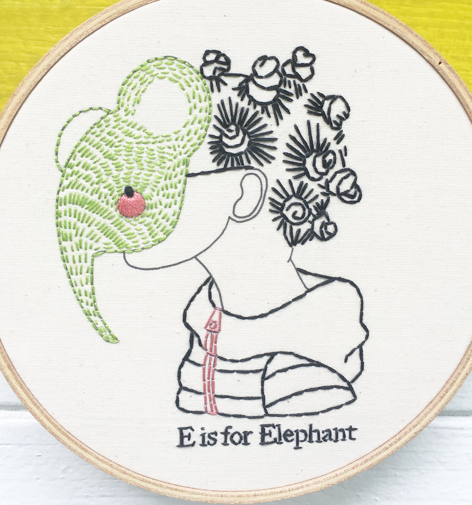 Hand Embroidery Pattern Embroidery Pattern E is for Elephant | Etsy