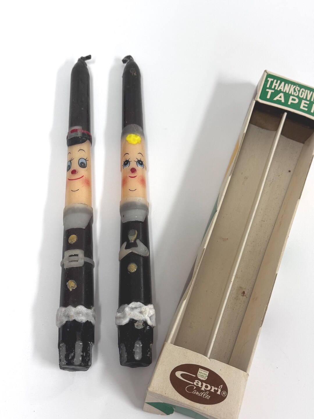 Vintage Pilgrim Candle Set- Capri Thanksgiving Taper Candles - Etsy