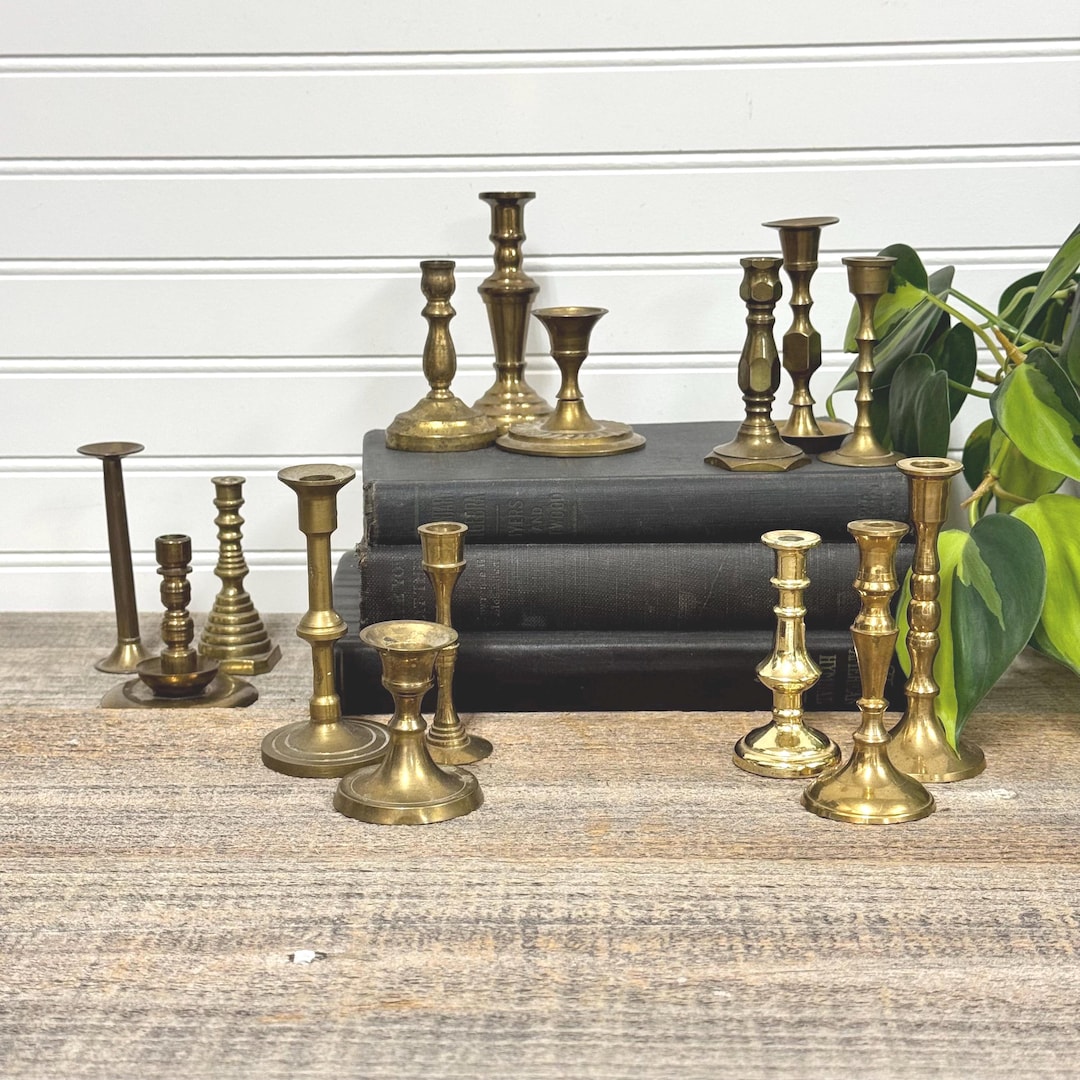 Mini Brass Candlestick Sets- Choice of Small Candleholders- Vintage ...