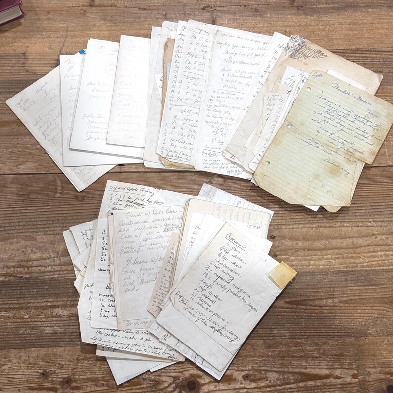 Vintage Handwritten Recipes- Recipe Collection - Etsy