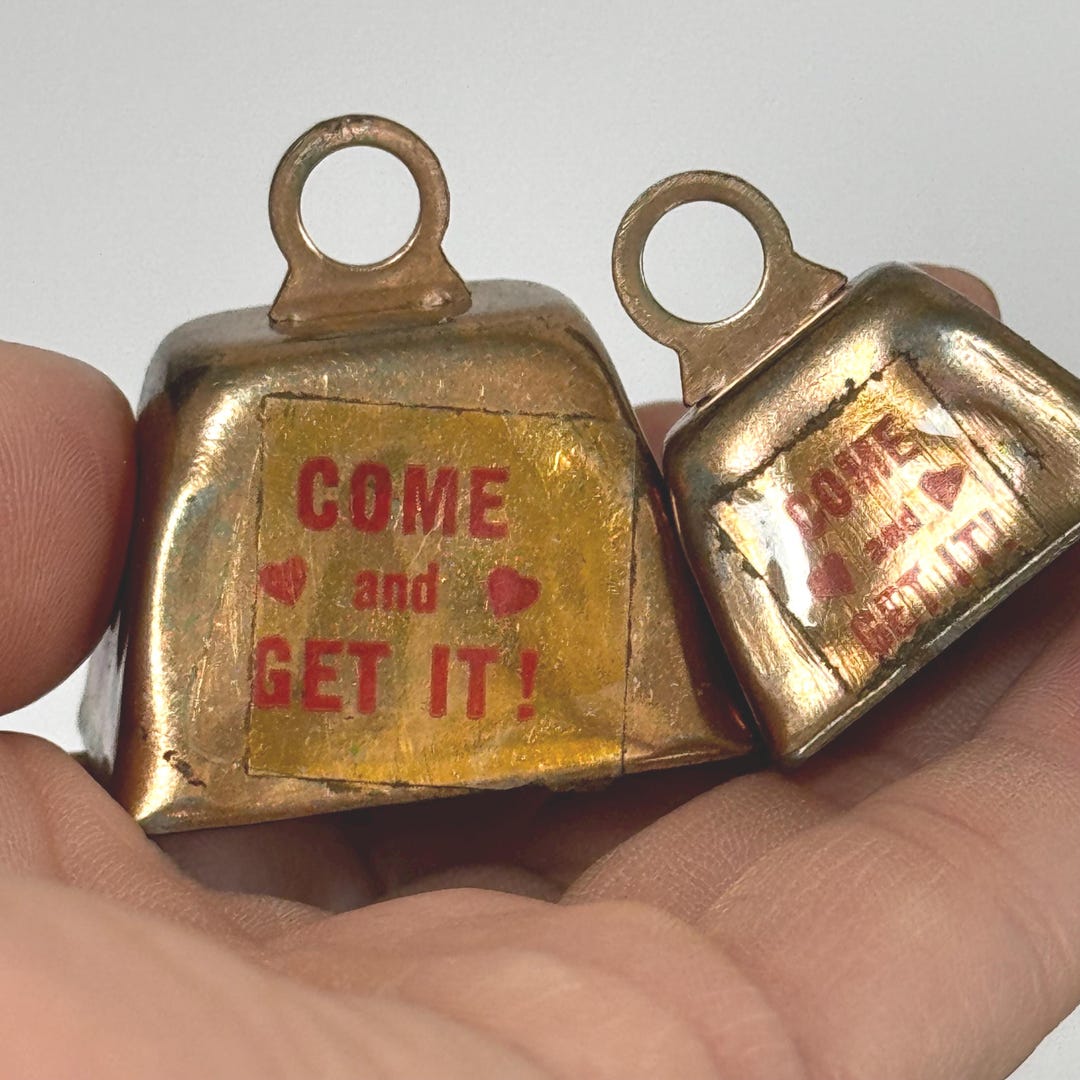 Vintage Mini Copper Cowbells - "come and Get It" - Set of 2 - Etsy