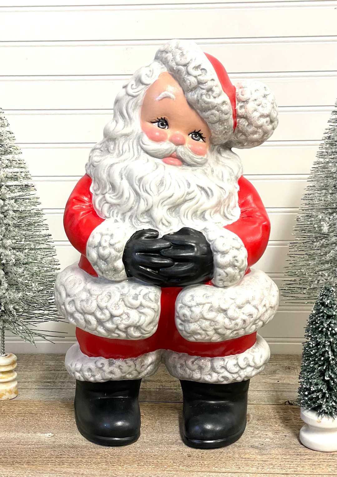 Vintage Santa Claus Statue Santa Decor Large Ceramic Santa 14.5 - Etsy