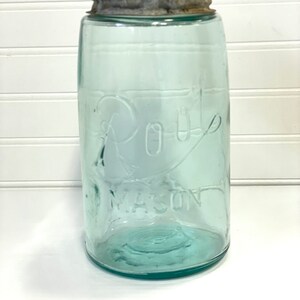 Vintage Quart Blue Root Canning Jar With Zinc Lid Vintage Blue Jar With ...
