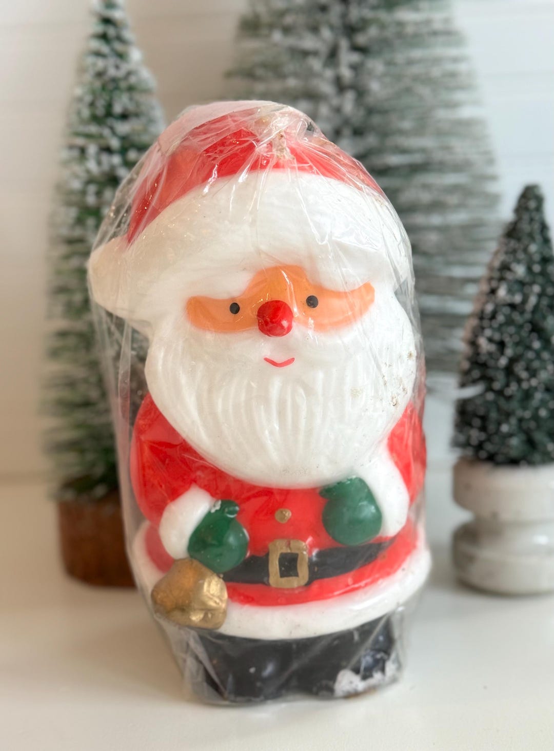 Vintage Santa Candle: 1980s Christmas Decor, 8" NOS - Etsy