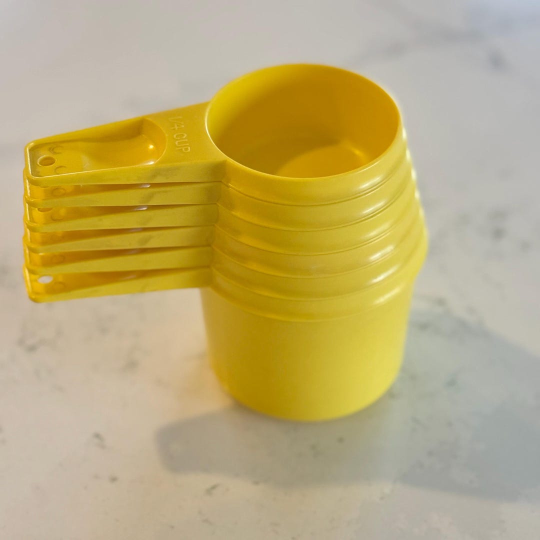 Vintage Yellow Tupperware Measuring Cups- Complete Set- Retro ...