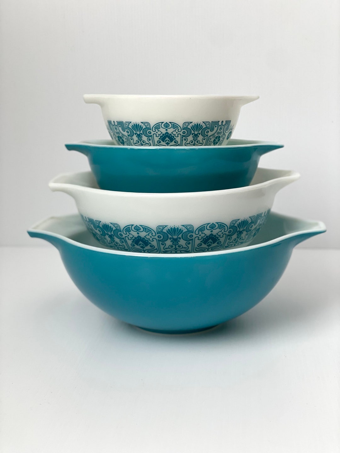 Vintage Pyrex Horizon Blue Cinderella Mixing Bowls Set Set of - Etsy