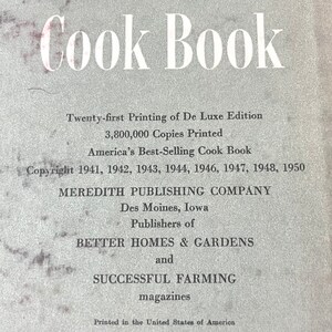 Better Homes and Gardens Cookbook 1950- Vintage Cookbook- Red Checkered ...