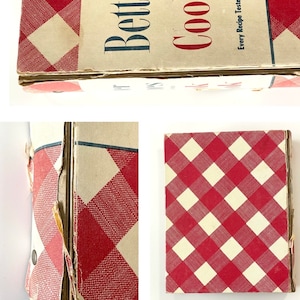 Better Homes and Gardens Cookbook 1950- Vintage Cookbook- Red Checkered ...