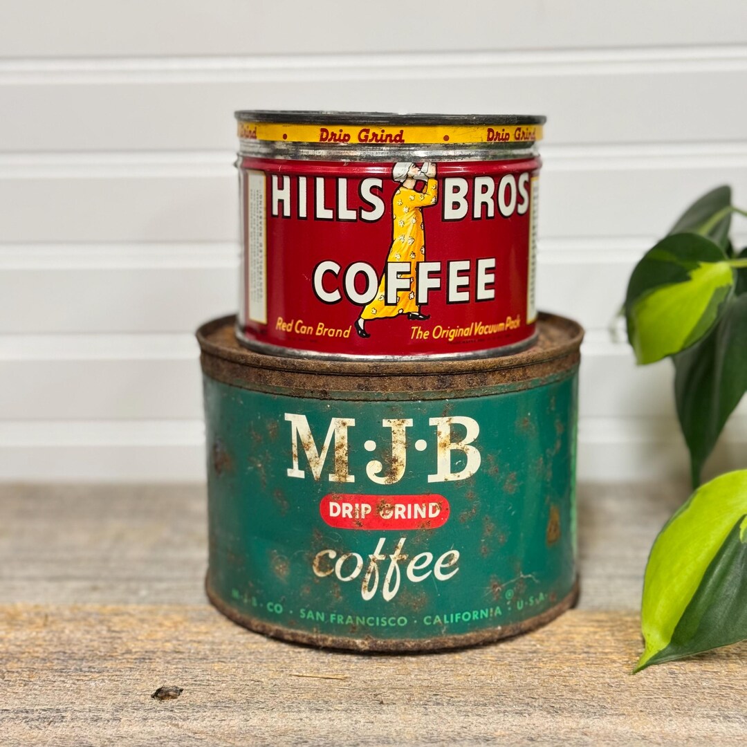 Vintage Coffee Cans With Lids- Choice of Coffee Tins- Half Pound Hills ...