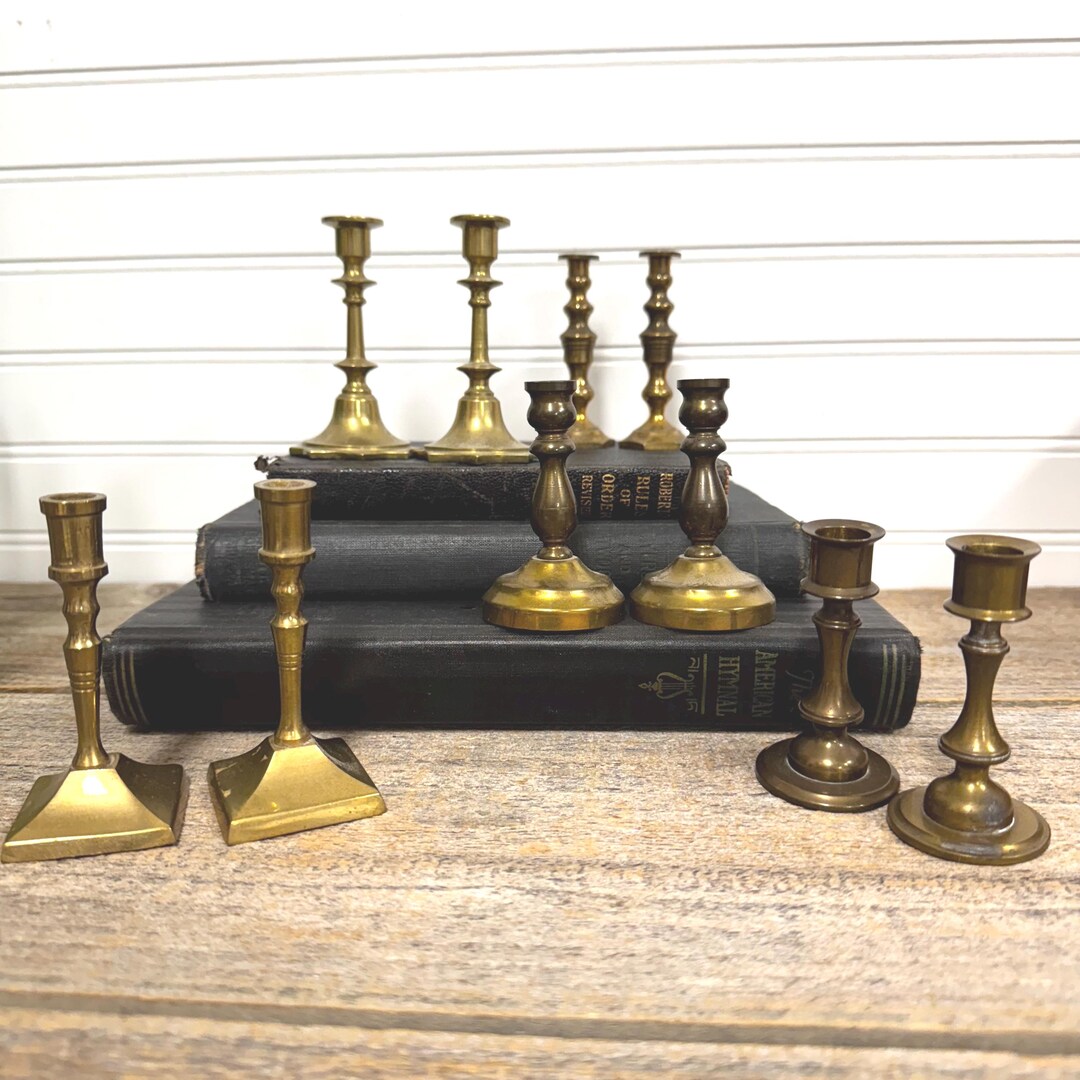 Vintage Mini Brass Candlestick CHOICE of Sets: Dollhouse Christmas ...