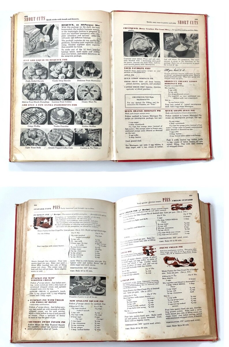 Vintage 1950 Betty Crocker Picture Cookbook: Red & White Edition - Etsy