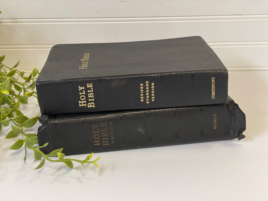 Bible Stack Set of 2 Vintage Bibles - Etsy