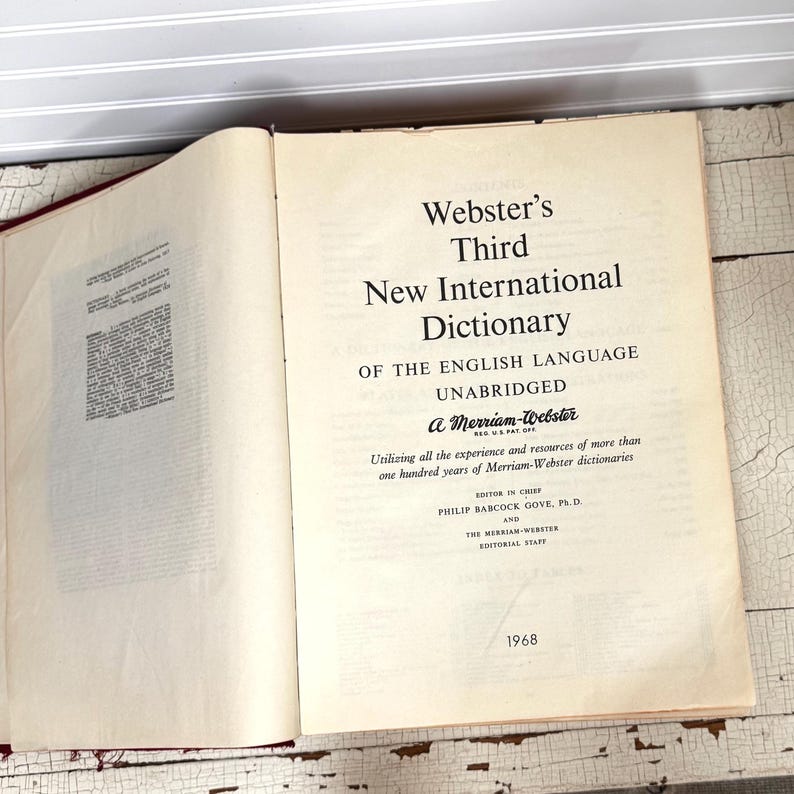 Vintage Webster's Dictionary 1968: Red Unabridged English Language Book ...