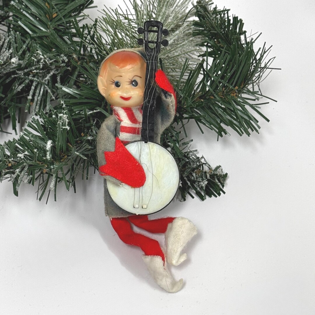 Vintage Knee Hugger Elf: Banjo Playing Christmas Pixie Decor - Etsy