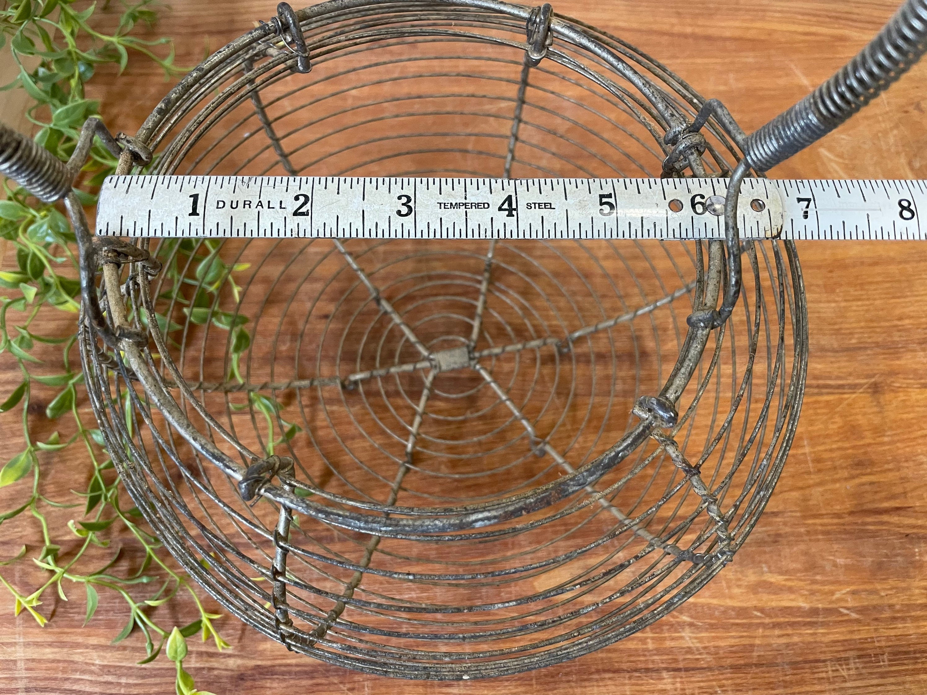 Wire Egg Basket Vintage Rustic Wire Basket Farmhouse French - Etsy