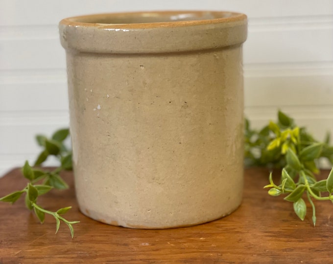 Antique Stoneware Crock- Small Crock- Cream Crock - Etsy