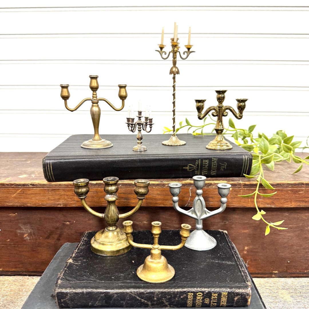 Miniature Brass Candelabra: Vintage Dollhouse Candlesticks CHOICE ...