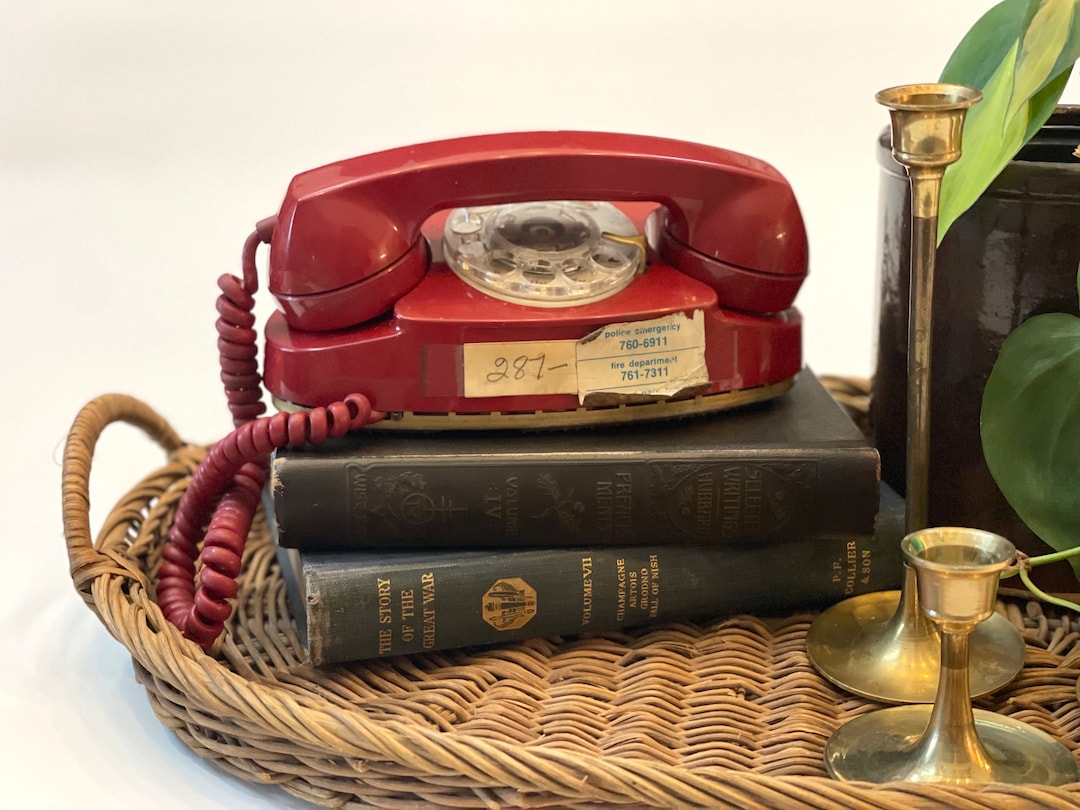Vintage Red Rotary Phone- Red Princess Phone for Holiday Decor - Etsy