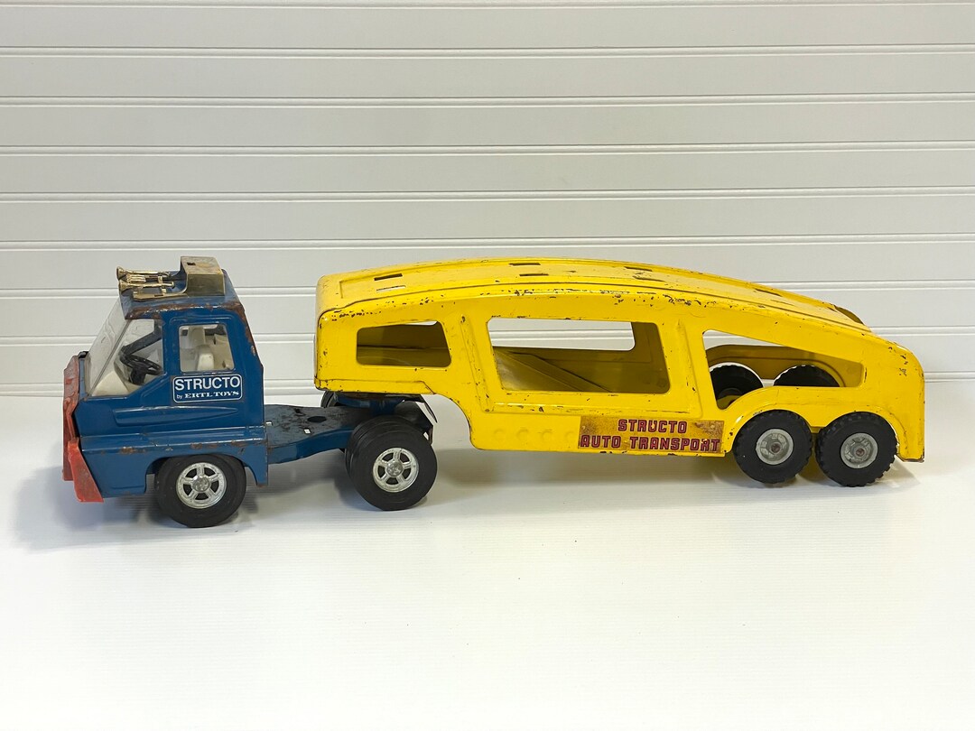 Vintage Structo Auto Transport by Ertl Toys Blue and Yellow - Etsy