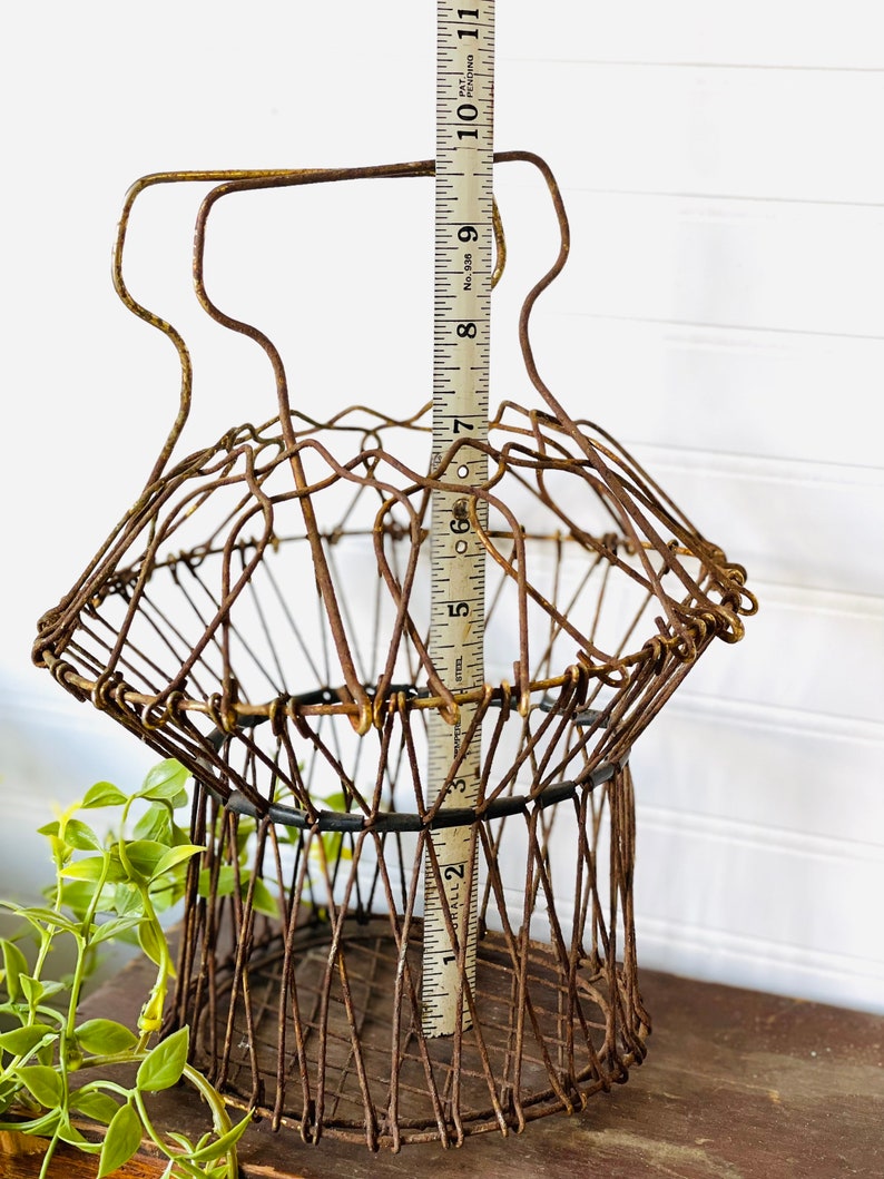 Wire Egg Basket Vintage Rustic Wire Basket Collapsible Wire - Etsy